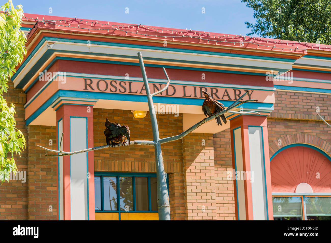 British columbia canada public art rossland crows library sculpture hi ...