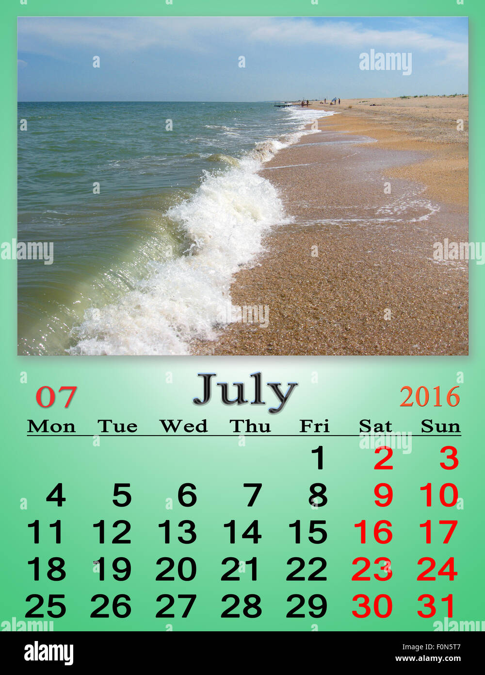 Calendar ocean image hi-res stock photography and images - Alamy