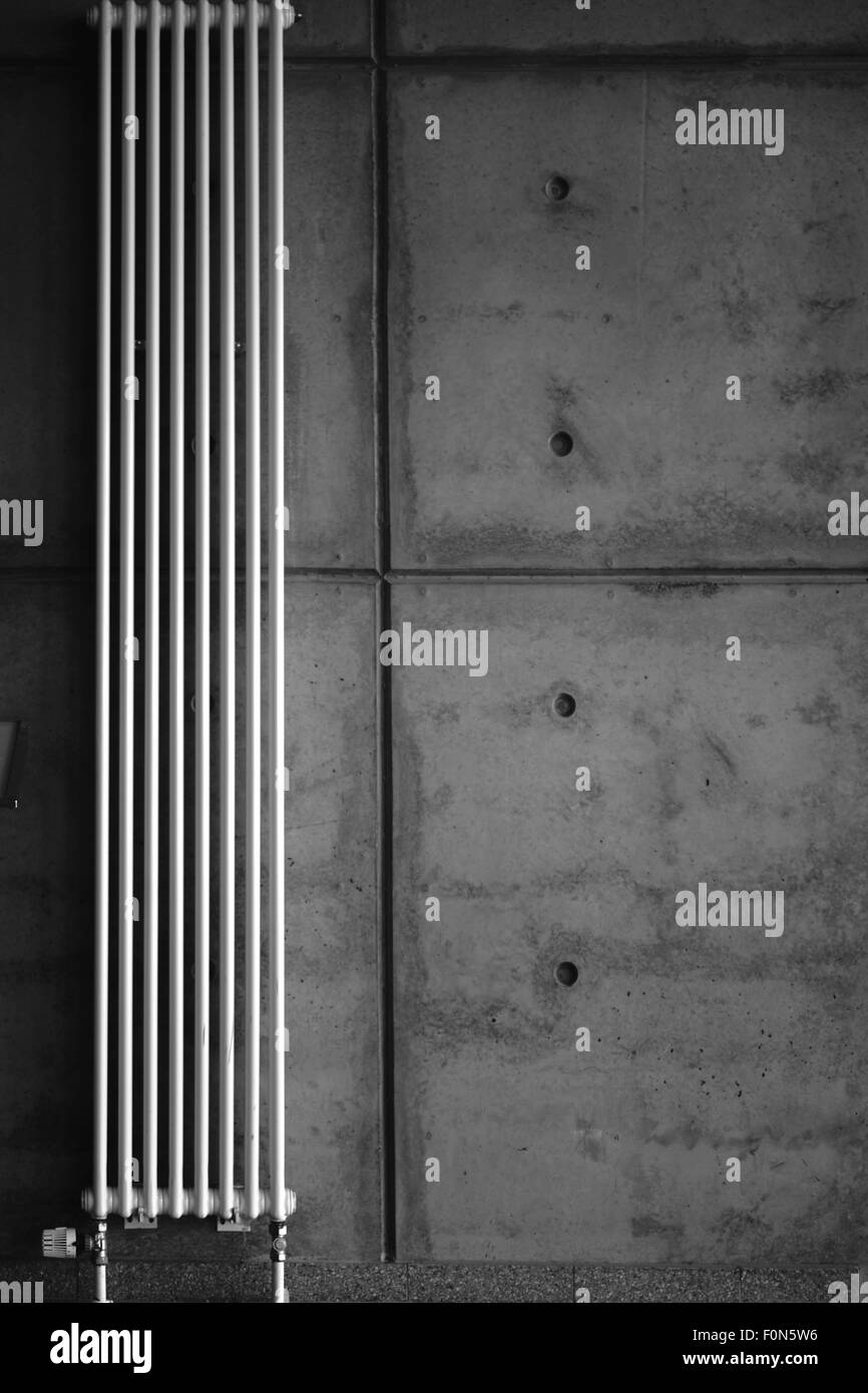 Ribbed pipe radiator Stock Photo - Alamy