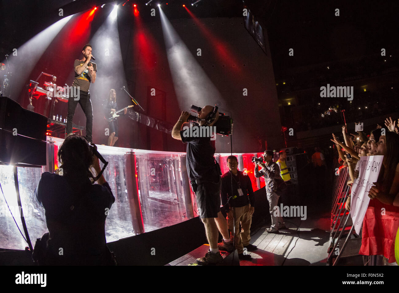 Maroon 5 performing live on stage at Meo Arena in Lisbon Featuring ...