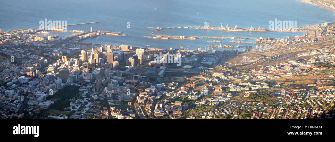 Panoramic aerial view of the city of Cape Town in South Africa Stock ...