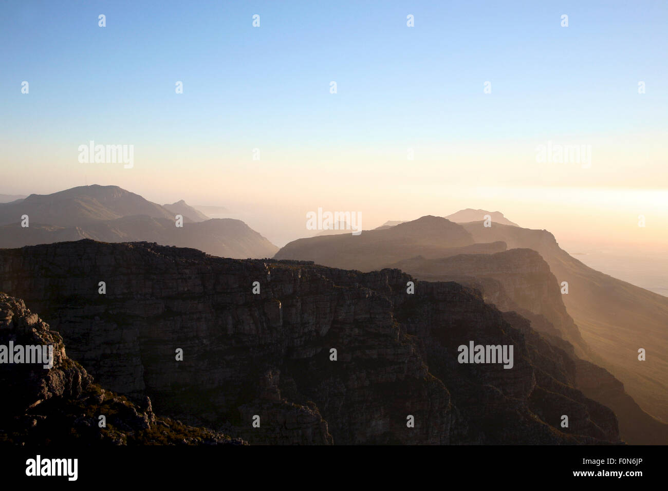 Sunset on the Table mountain in Cape Point Stock Photo - Alamy