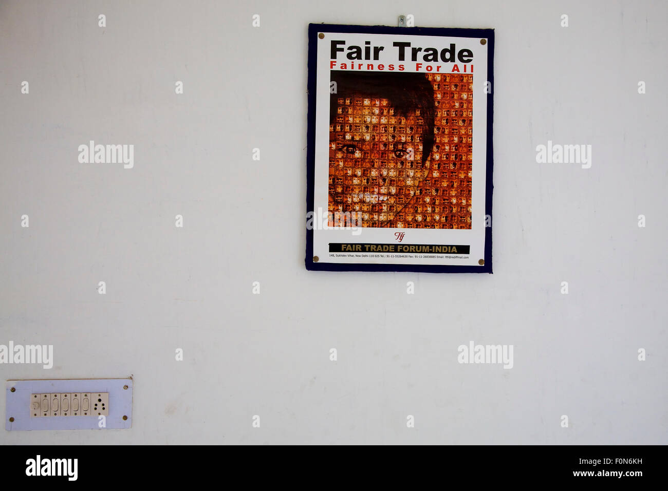 Old Fairtrade event poster framed on the wall of the Pushpanjali ...