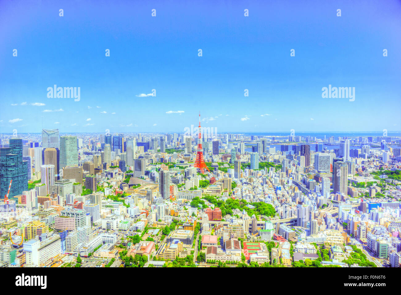 Tokyo Tower view from Roppongi Hills observatory, Minato-Ku,Tokyo,Japan ...