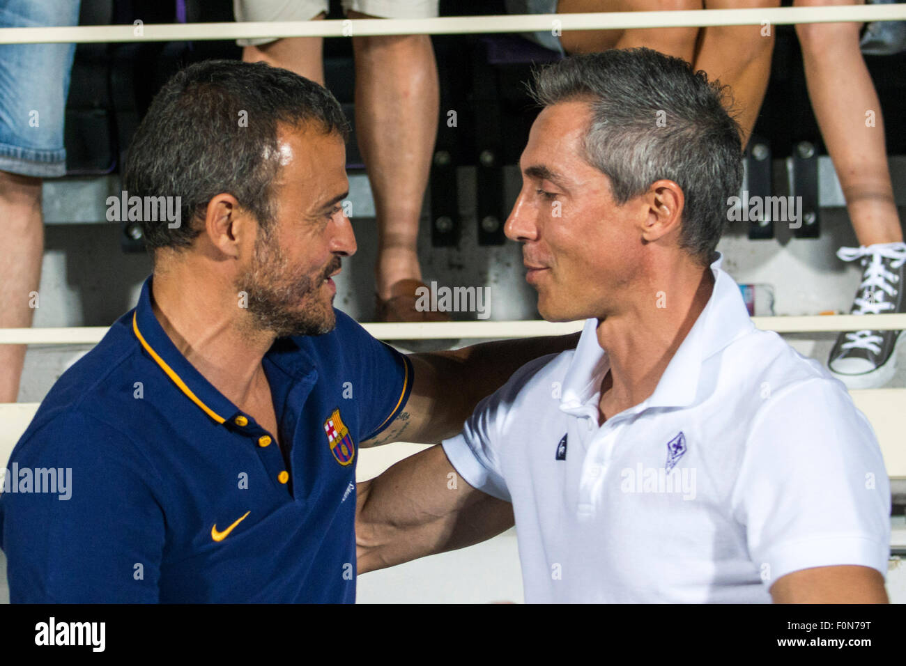 Florence, Italy. 2nd Aug, 2015. (L-R) Luis Enrique (Barcelona), Paulo ...