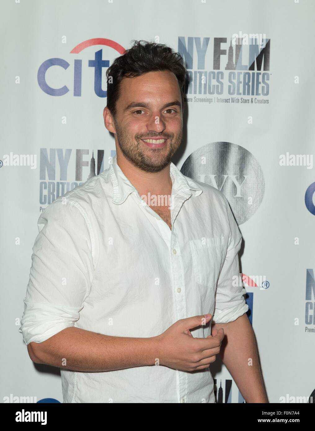 New York, NY, USA. 18th Aug, 2015. Jake Johnson at arrivals for NY Film Critics Series Presents ...