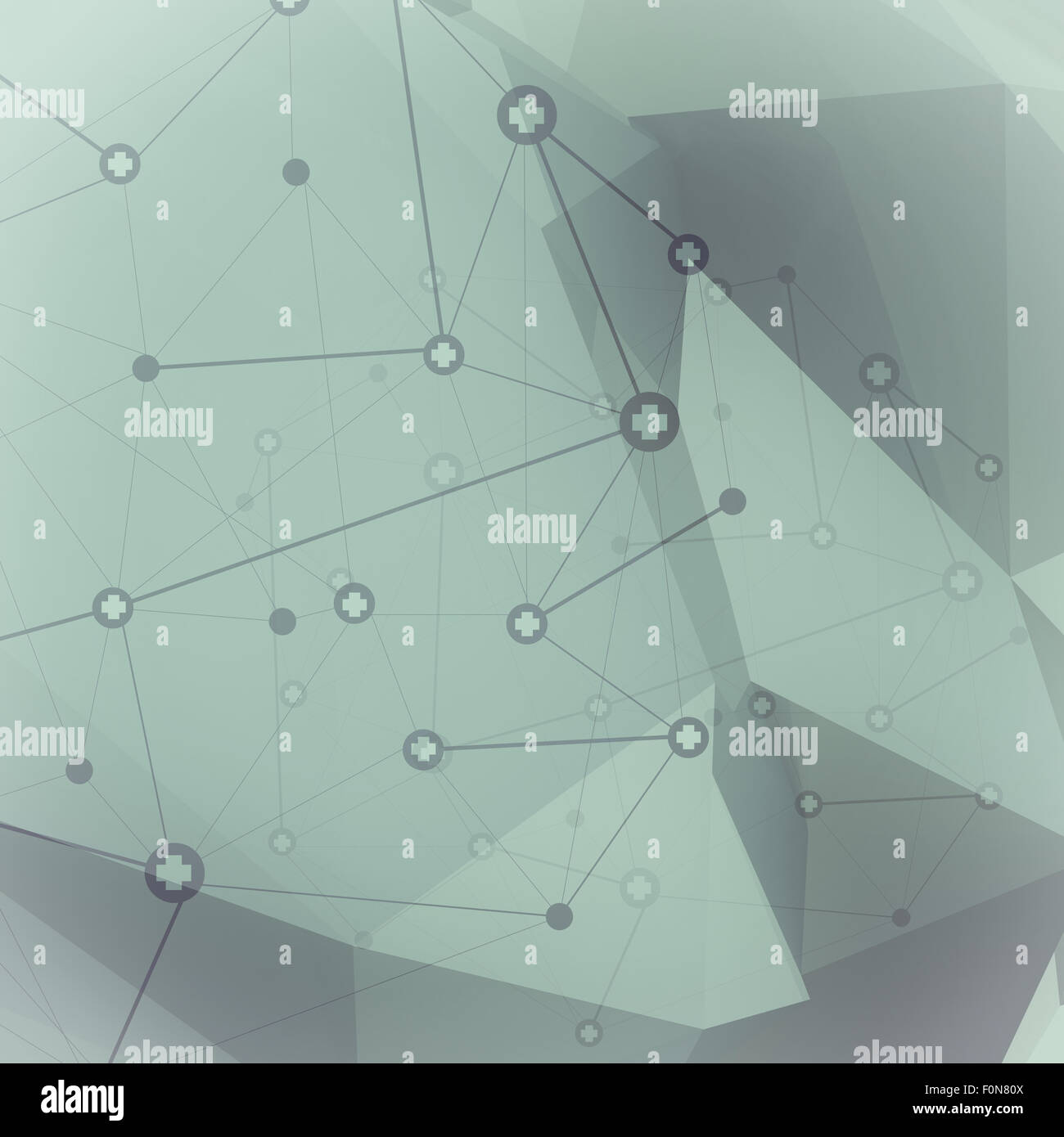 Abstract low polygon geometric with social media network diagram ...