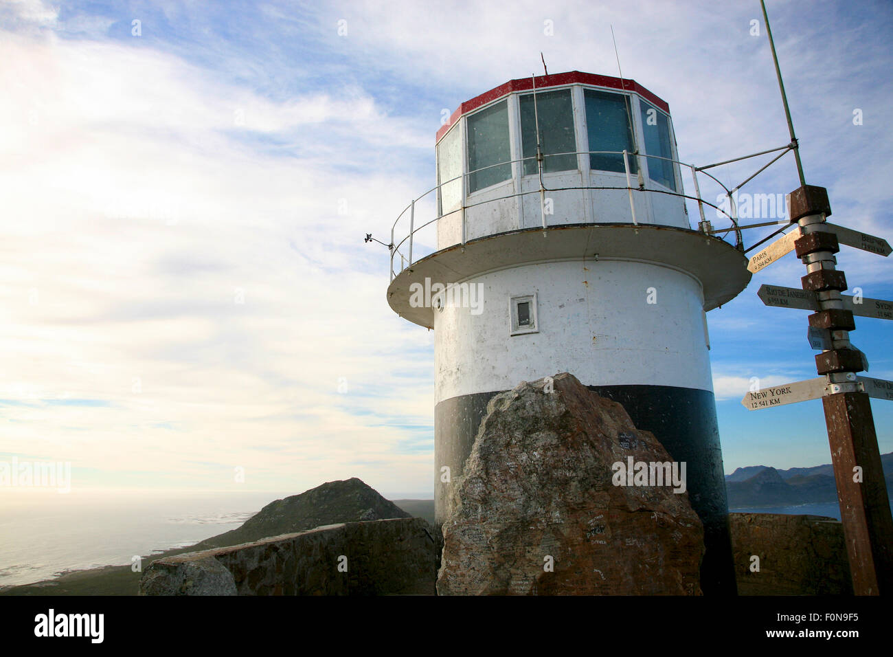 Lighthouse in the sea at Cape Point in Cape Town Stock Photo - Alamy