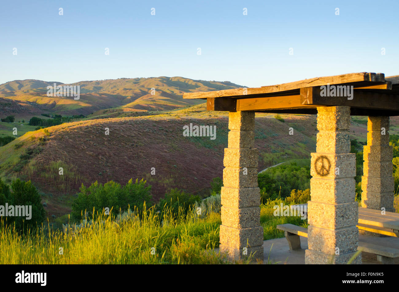 A picnic area in the Boise foothills in the spring Stock Photo - Alamy
