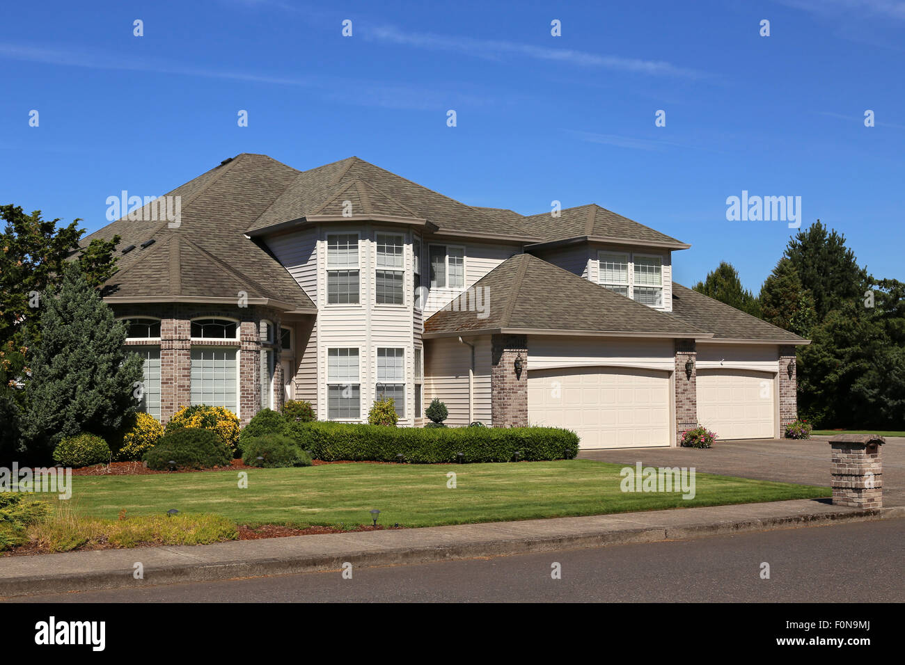 Beautiful Family Home in Suburban Neighborhood Stock Photo - Alamy