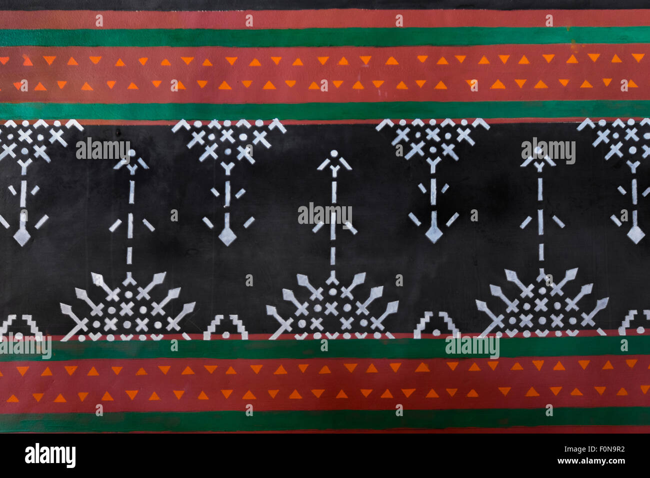 Painting of a Sikkanese traditional pattern is seen at St. Ignatius ...