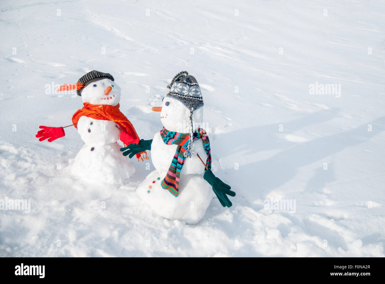 Two Snowmen - A lovely couple Stock Photo - Alamy