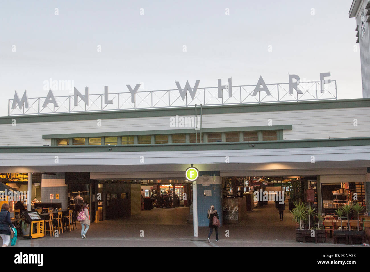 Manly wharf ferry terminal , beach suburb of Sydney in the early ...