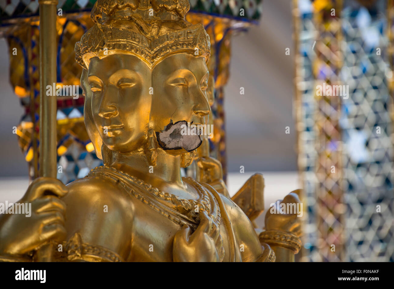 Bangkok, Thailand. 19th Aug, 2015. A view of the damaged Erawan Statue ...