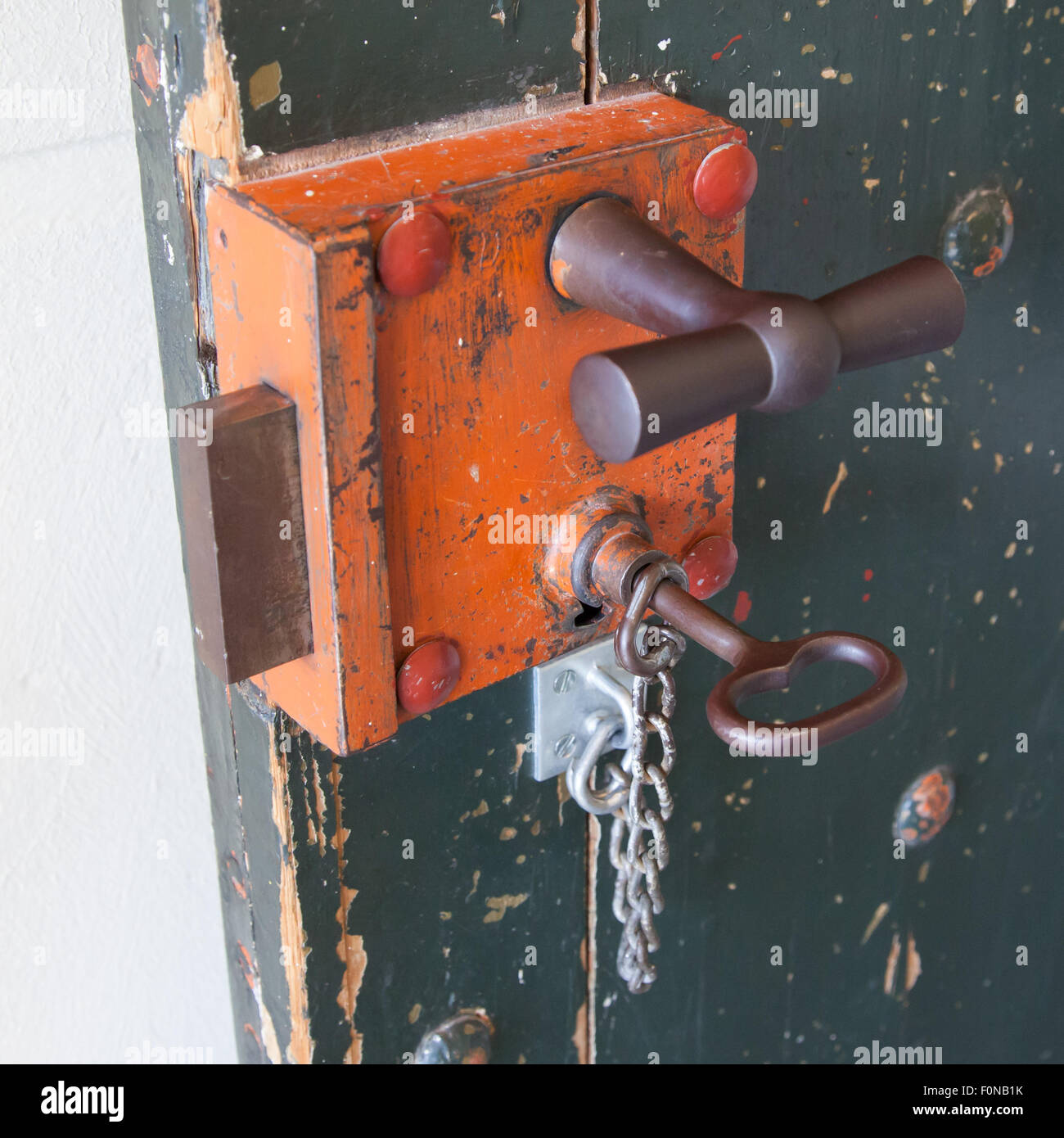 Old lock in a prison, selective focus Stock Photo - Alamy