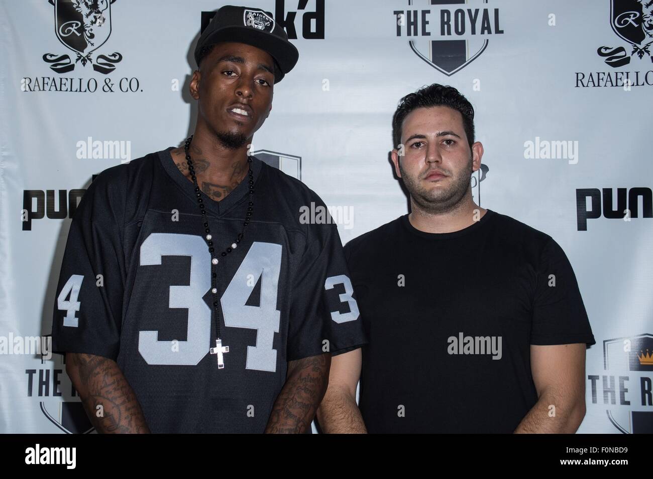 New York, NY, USA. 18th Aug, 2015. Anthony Mason Jr, wearing Rafaello ...