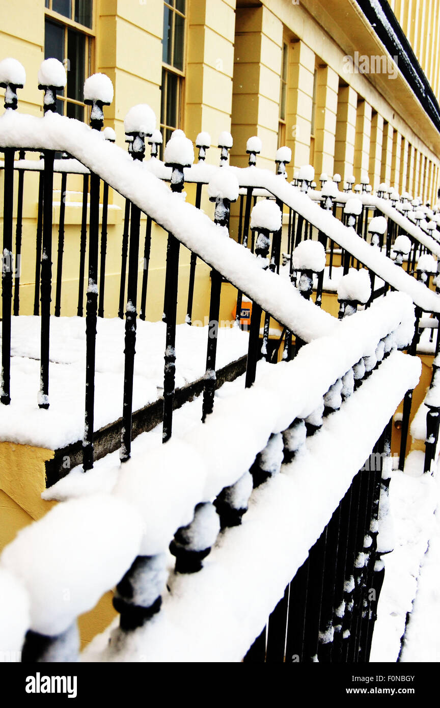 Brunswick Terrace in Hove in the snow Stock Photo - Alamy