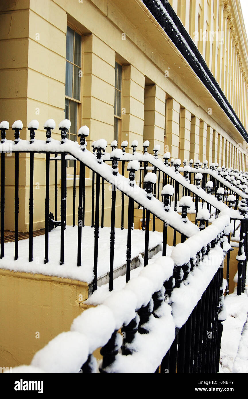 Brunswick Terrace in Hove in the snow Stock Photo - Alamy