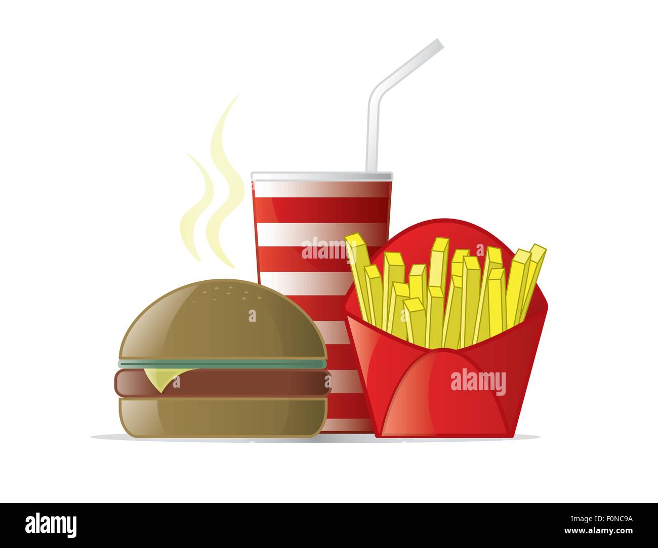 Logo design element. Fast Food meal with hamburger, fries and coke ...