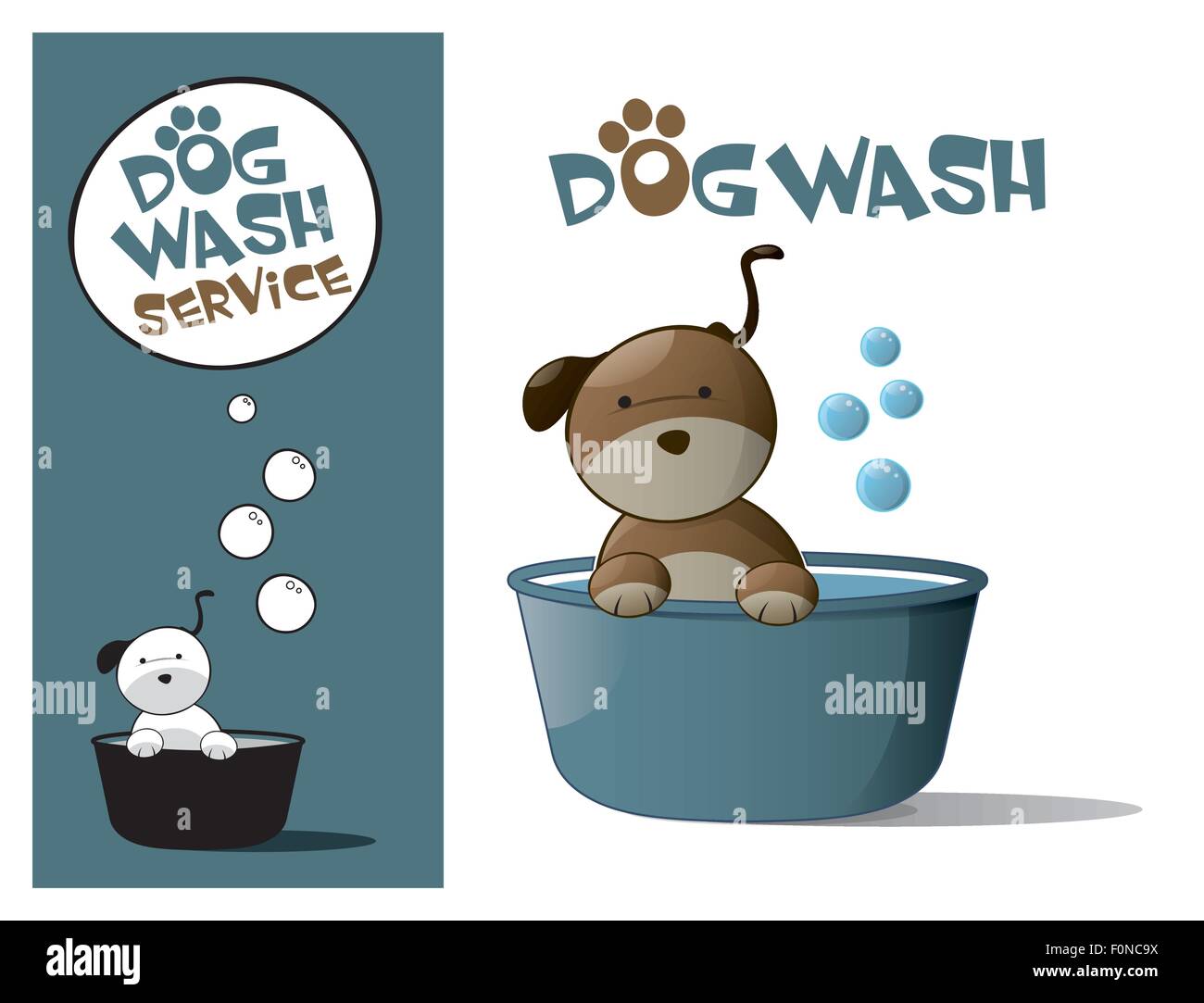 Cartoon dog bath Cut Out Stock Images & Pictures - Alamy