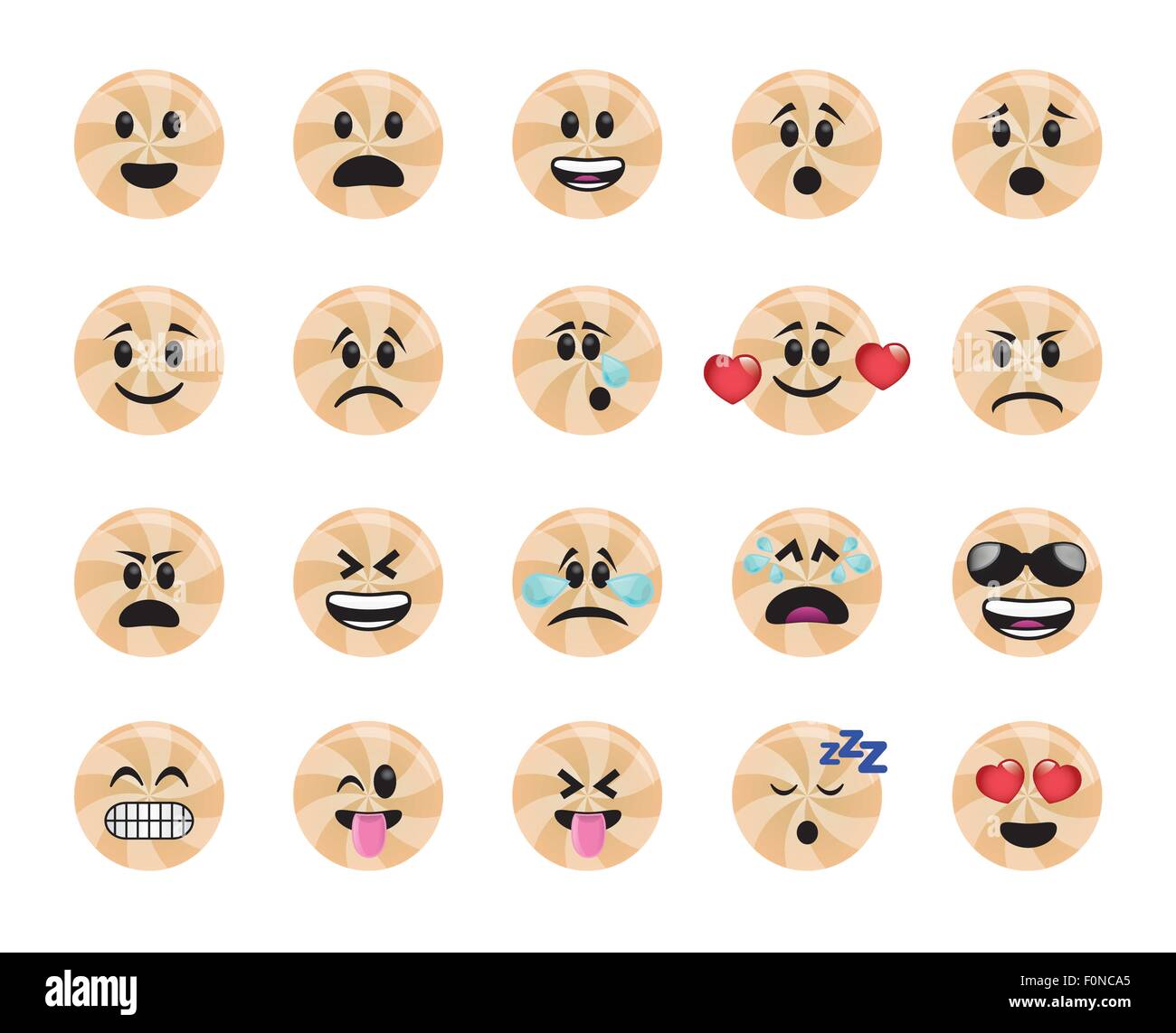 Set of lollipop icons in different emotions and moods Stock Vector ...