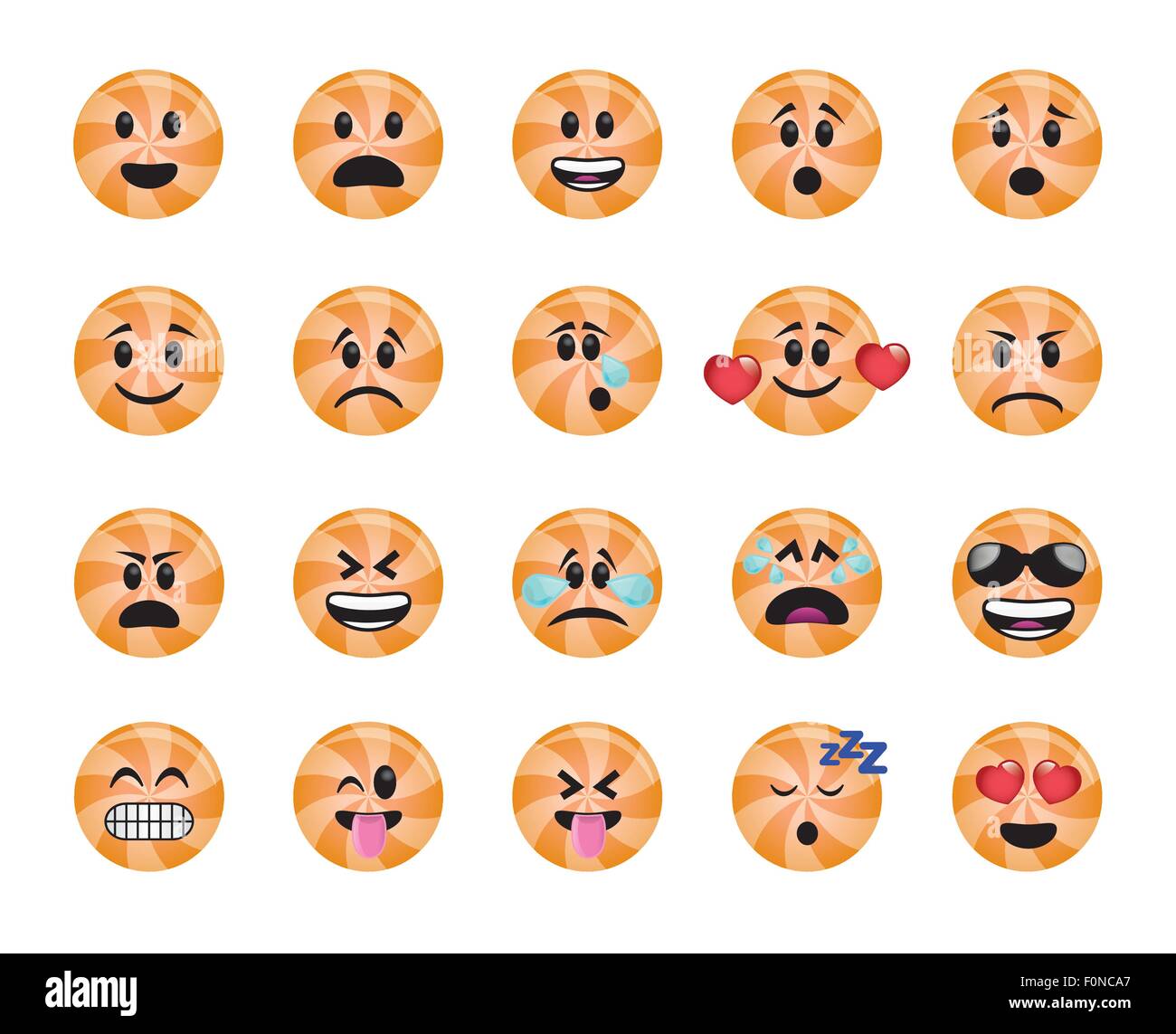 Set of lollipop icons in different emotions and moods Stock Vector ...
