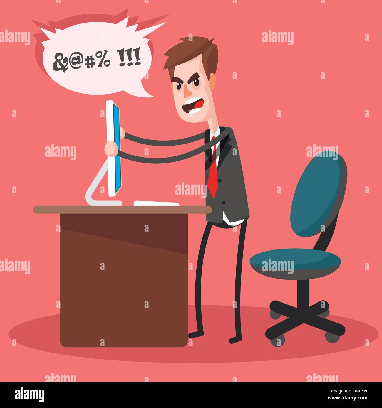 Frustrated human computer Stock Vector Images - Alamy