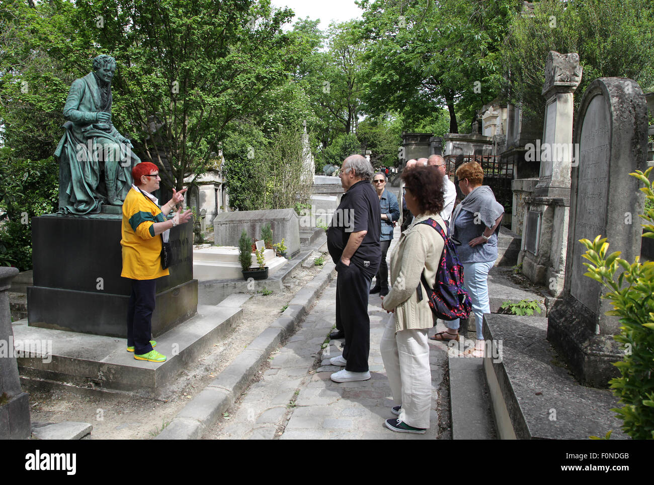 Tour guide Père Lachaise Cemetery large cemetery in Paris France.near ...