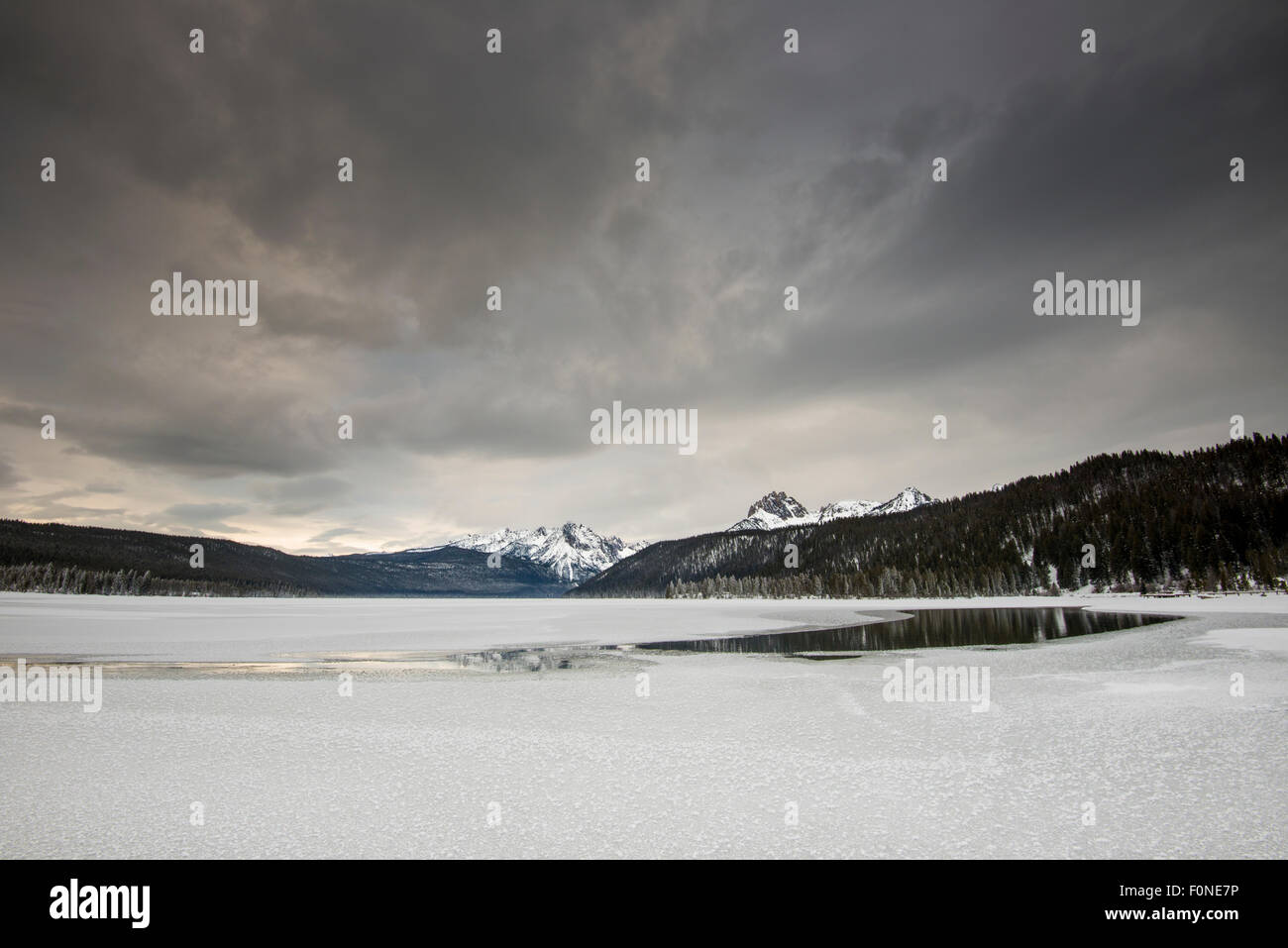 View of the Sawtooth Mountains from Little Redfish Lake Stock Photo - Alamy