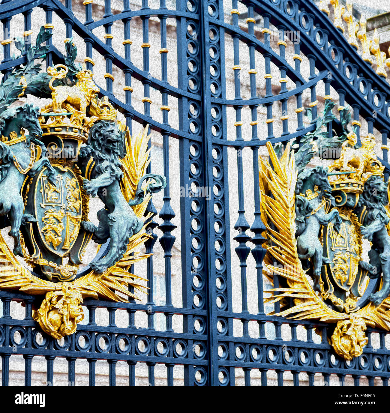 in london england the old metal gate royal palace Stock Photo - Alamy