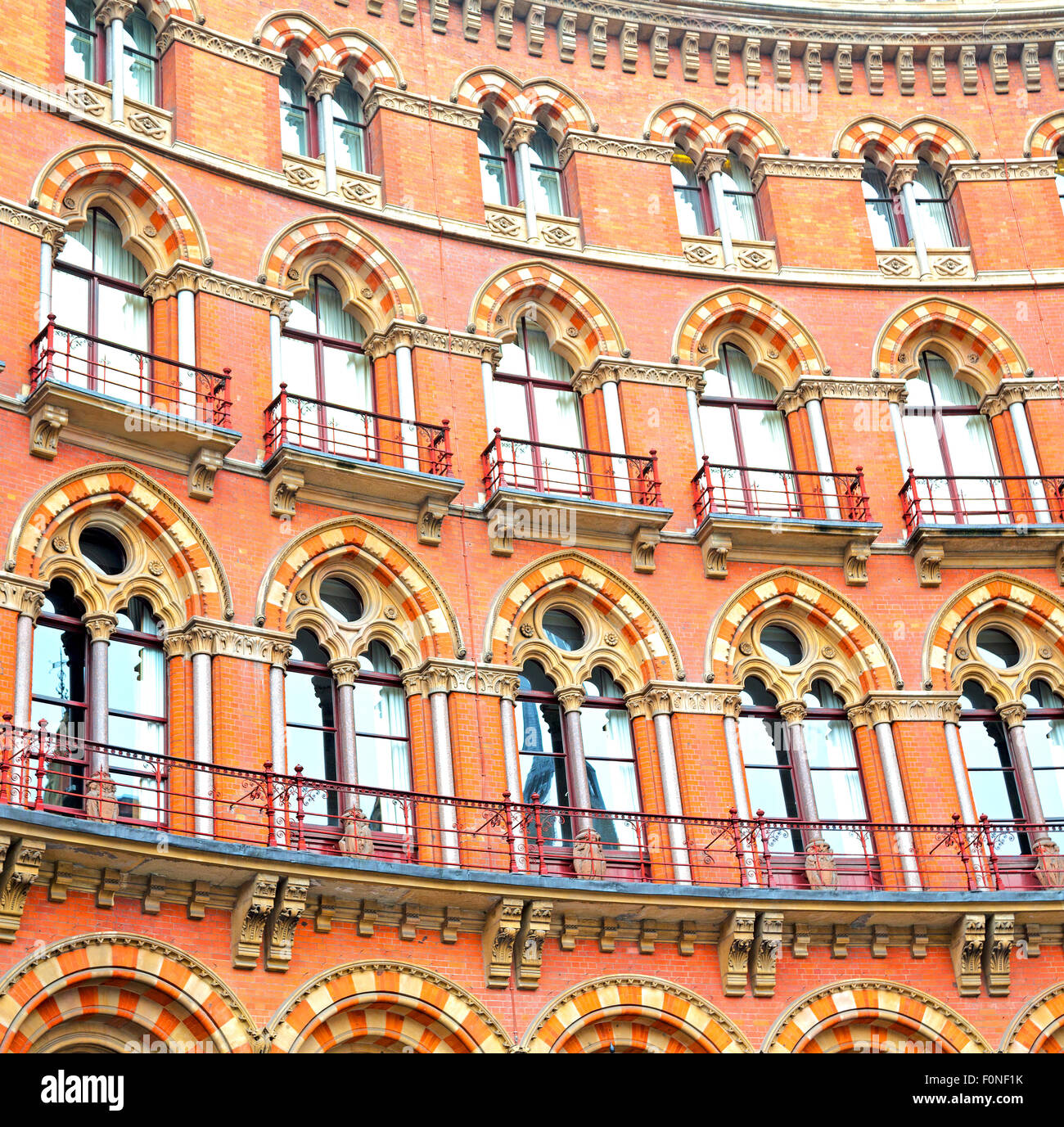 old architecture in london england windows and brick exterior wall ...