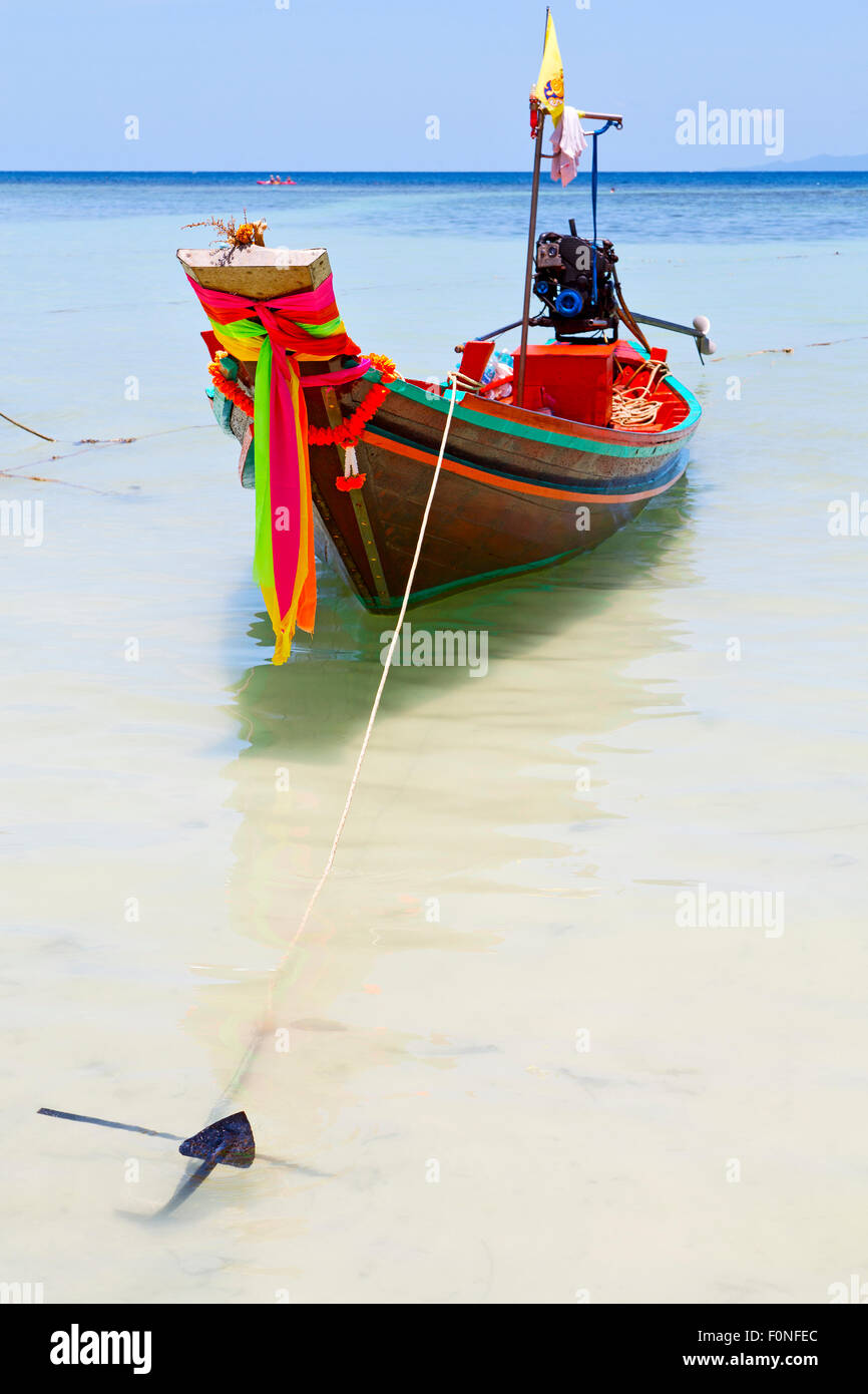thailand in kho tao bay asia isle blue clean water pirogue and south ...