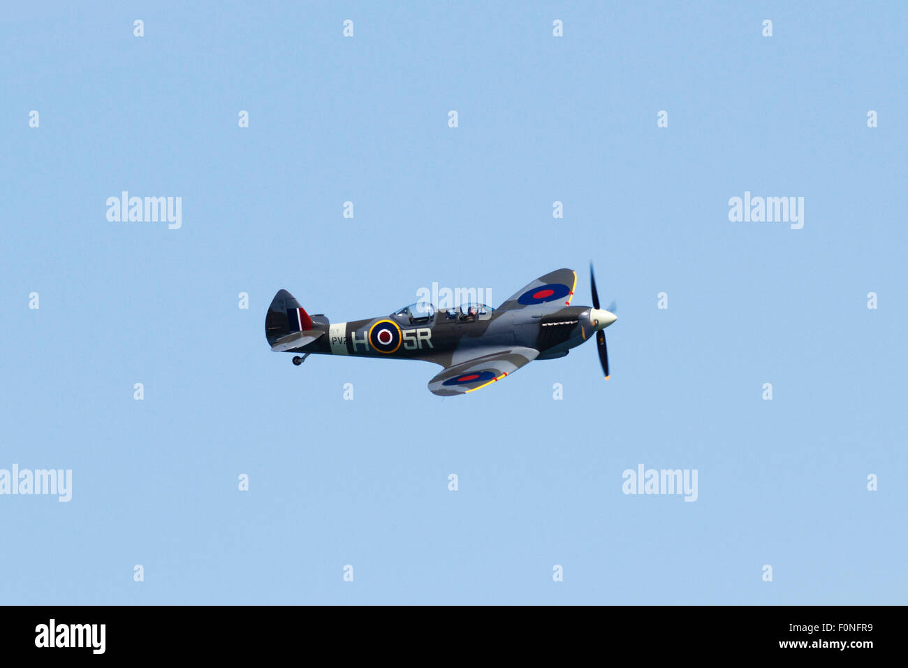 Spitfire flying over East Sussex at the Eastbourne Air Show, 14th ...