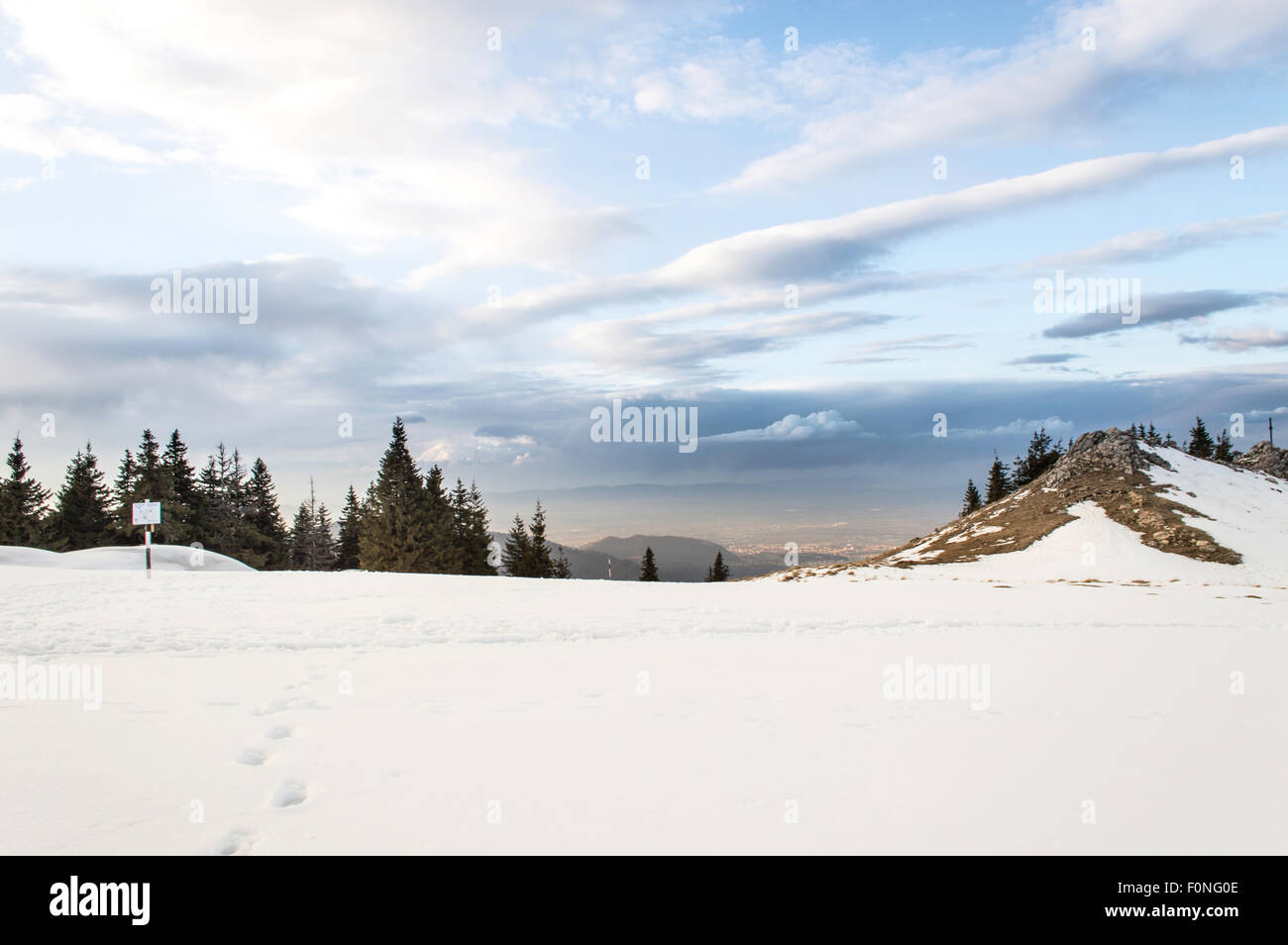 winter mountain landscape with cloudy sky Stock Photo - Alamy