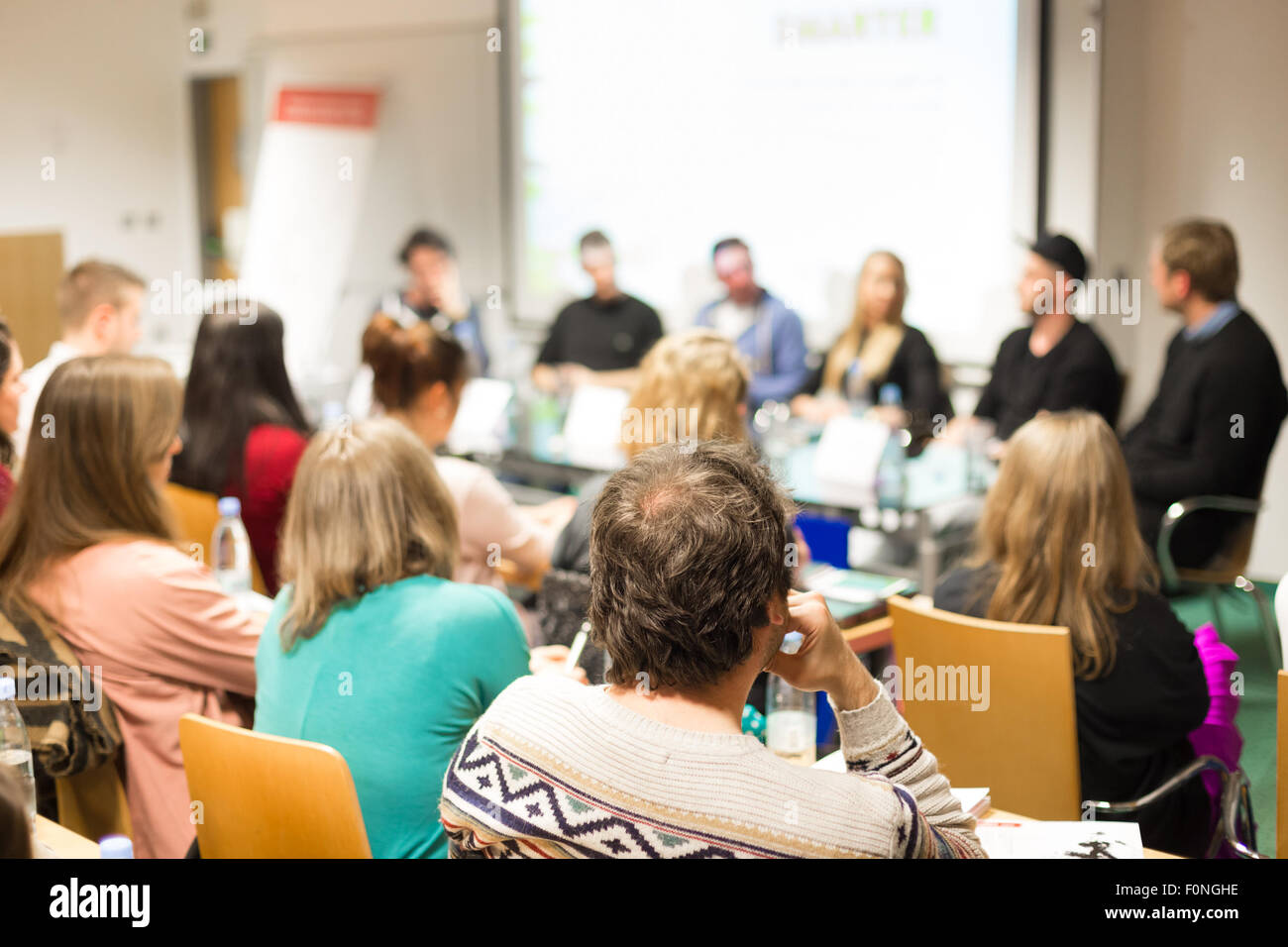 Workshop at university lecture hall Stock Photo - Alamy