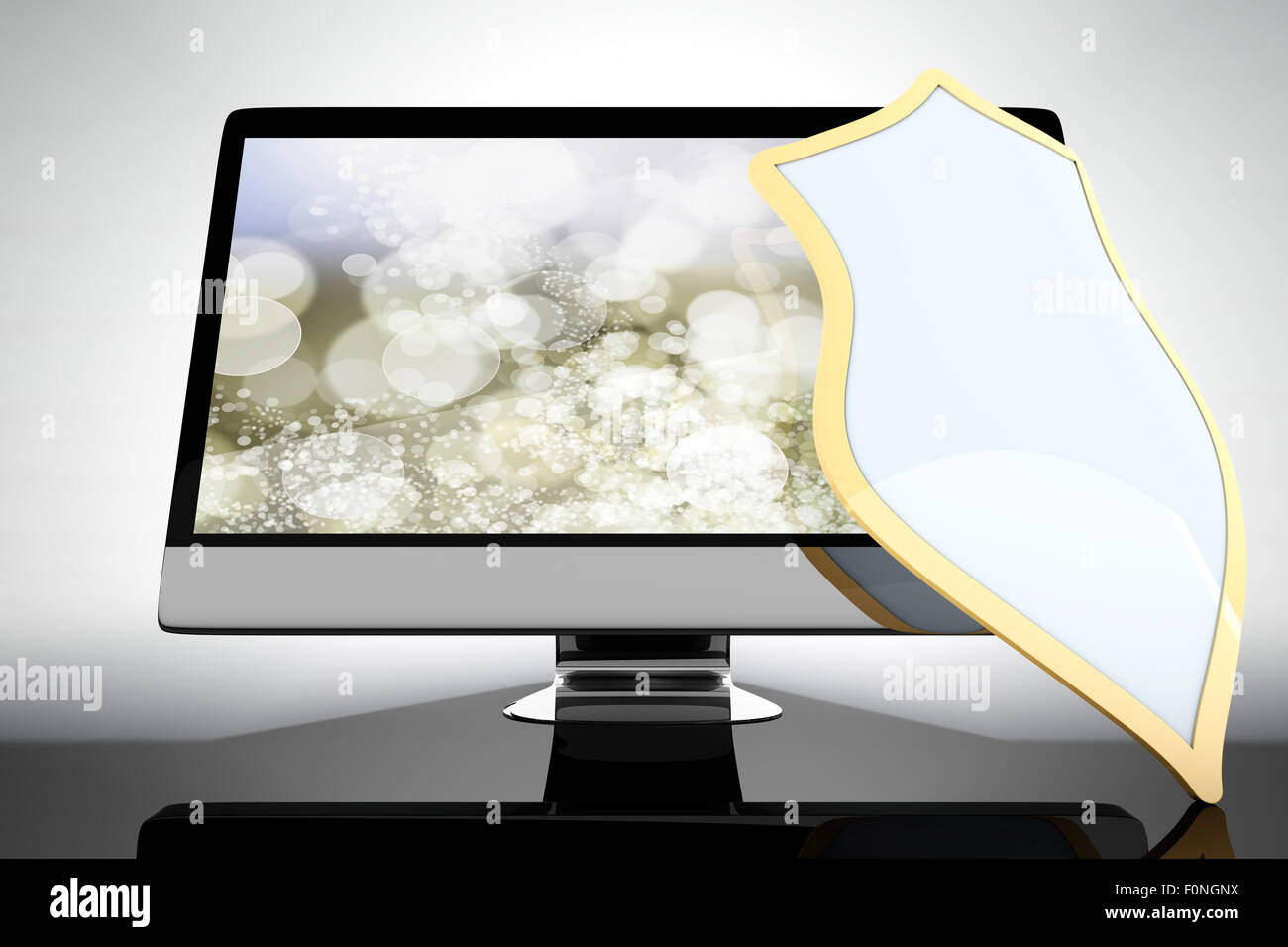 A modern protected and shielded all in one computer. 3D Illustration ...