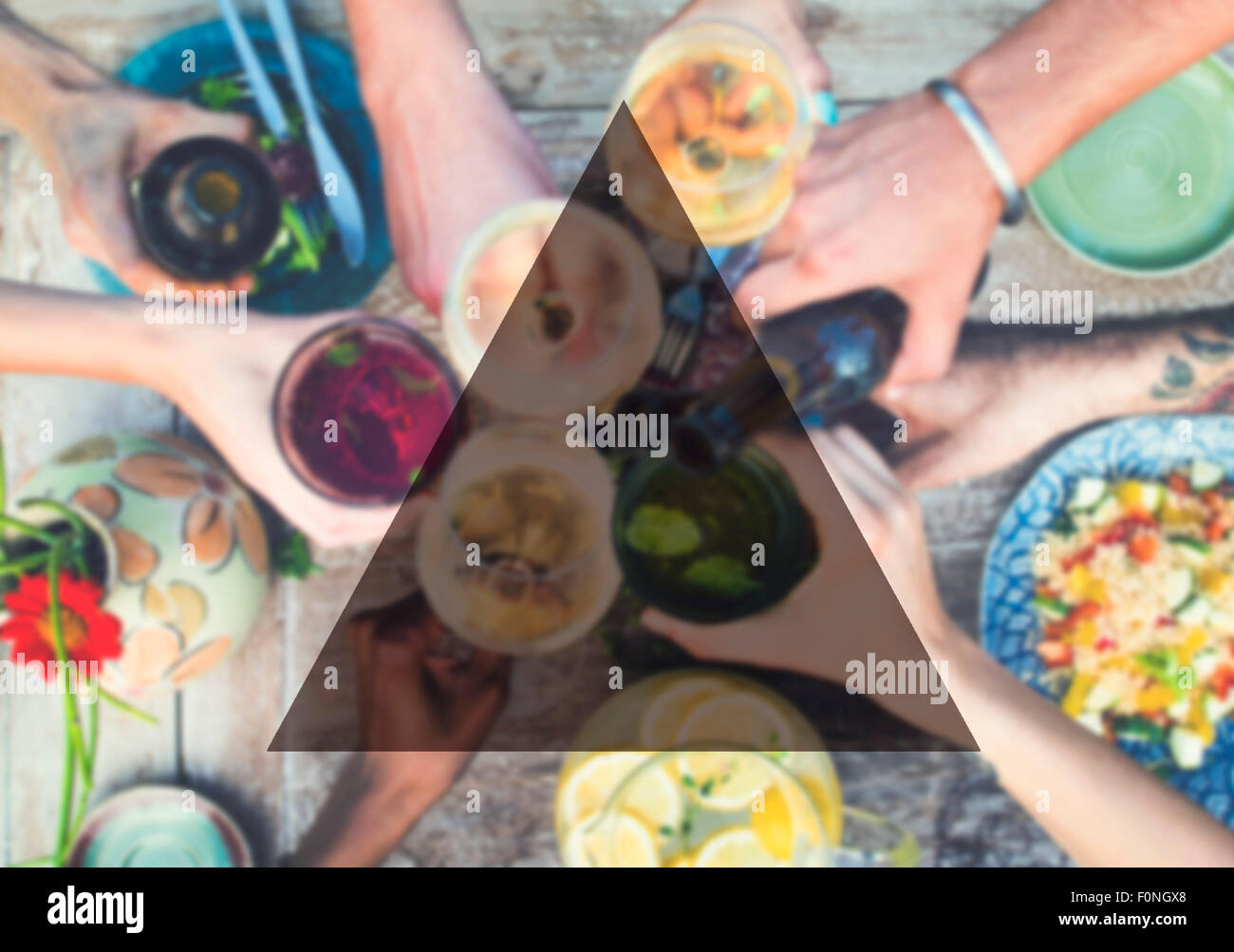 Summer Togetherness Friendship Triangle Copy Space Concept Stock Photo ...