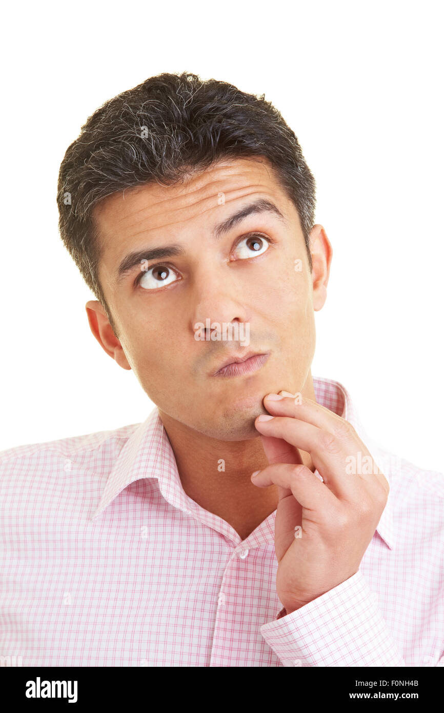 Young pensive man looking up Stock Photo - Alamy Young pensive man looking up Stock Photo - Alamy