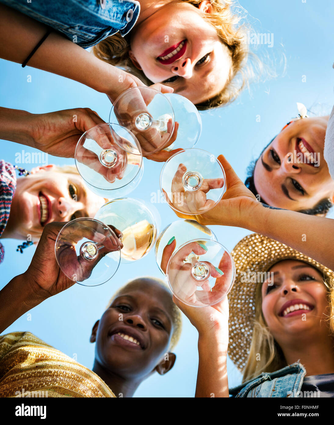Beach Cheers Celebration Friendship Summer Fun Concept Stock Photo - Alamy
