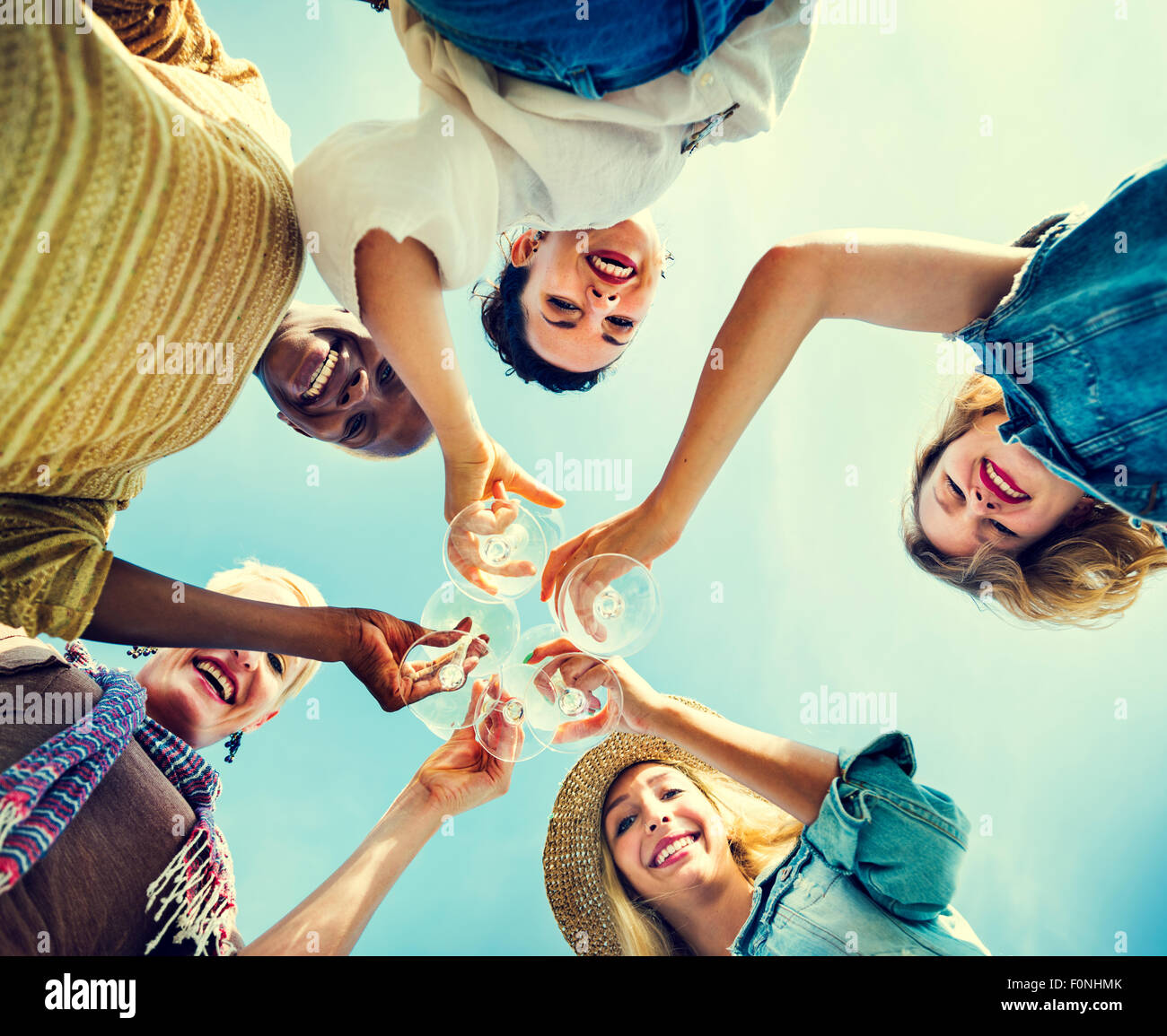 Beach Cheers Celebration Friendship Summer Fun Concept Stock Photo - Alamy