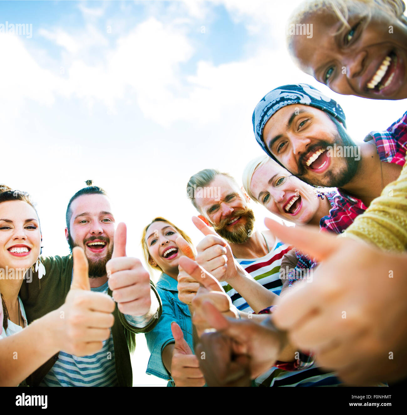 Friends Friendship Like Thumbs up Togetherness Fun Concept Stock Photo ...