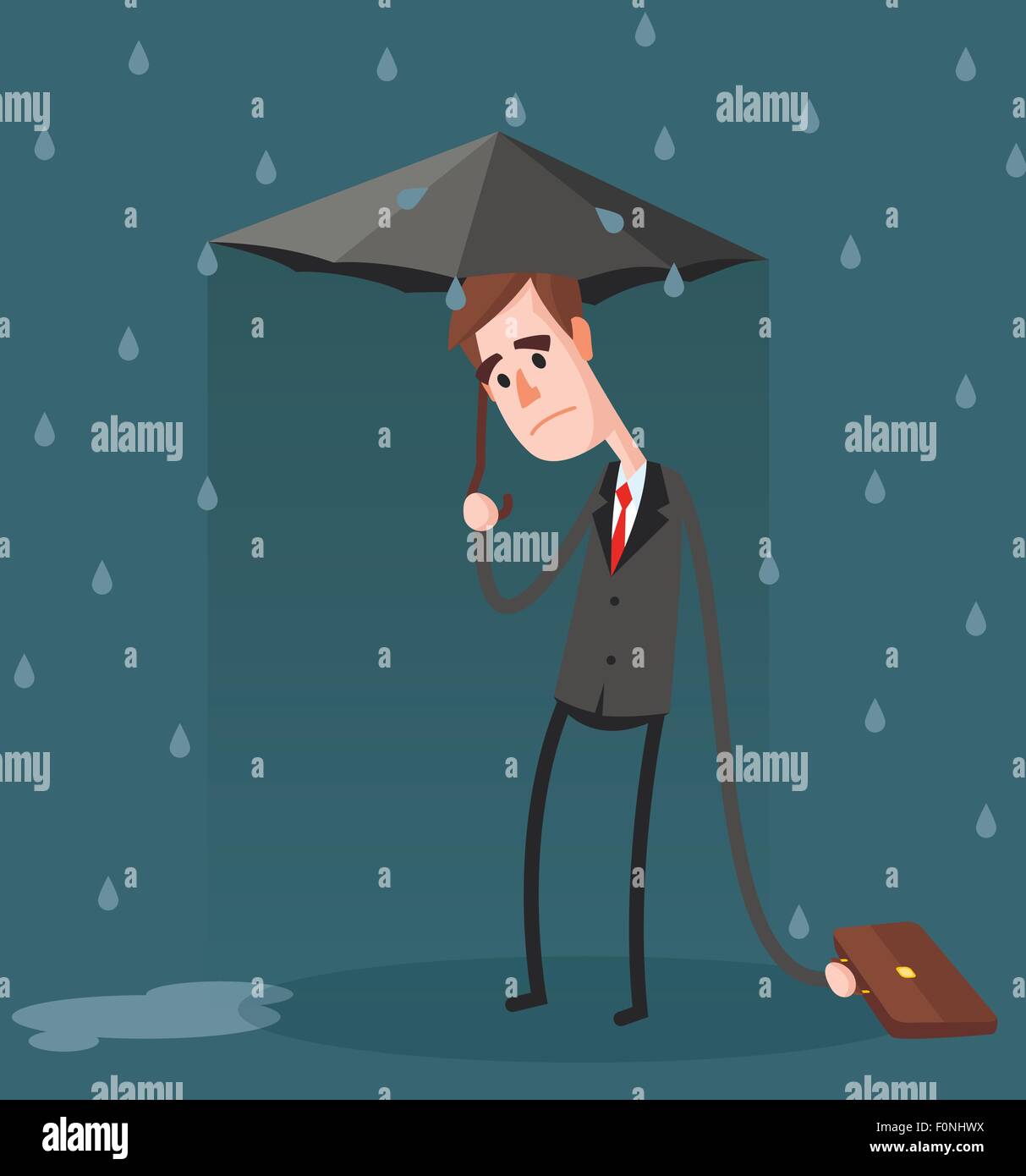 Sad man umbrella Stock Vector Images - Alamy