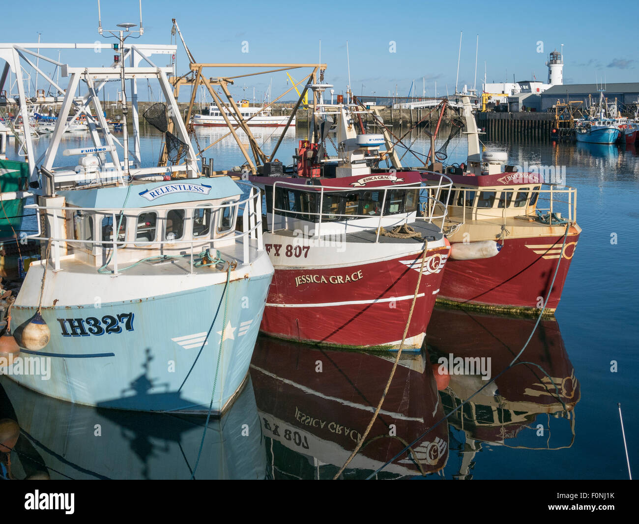 Fishing Boats in Scarborough Harbour Yorkshire UK Stock Photo - Alamy