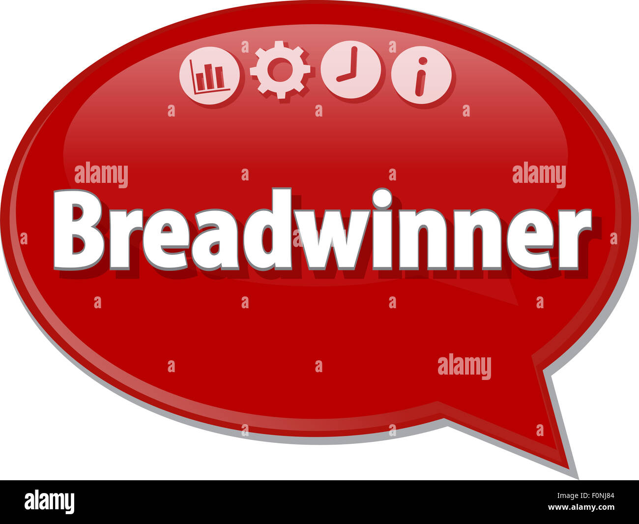 Speech bubble dialog illustration of business term saying Breadwinner ...