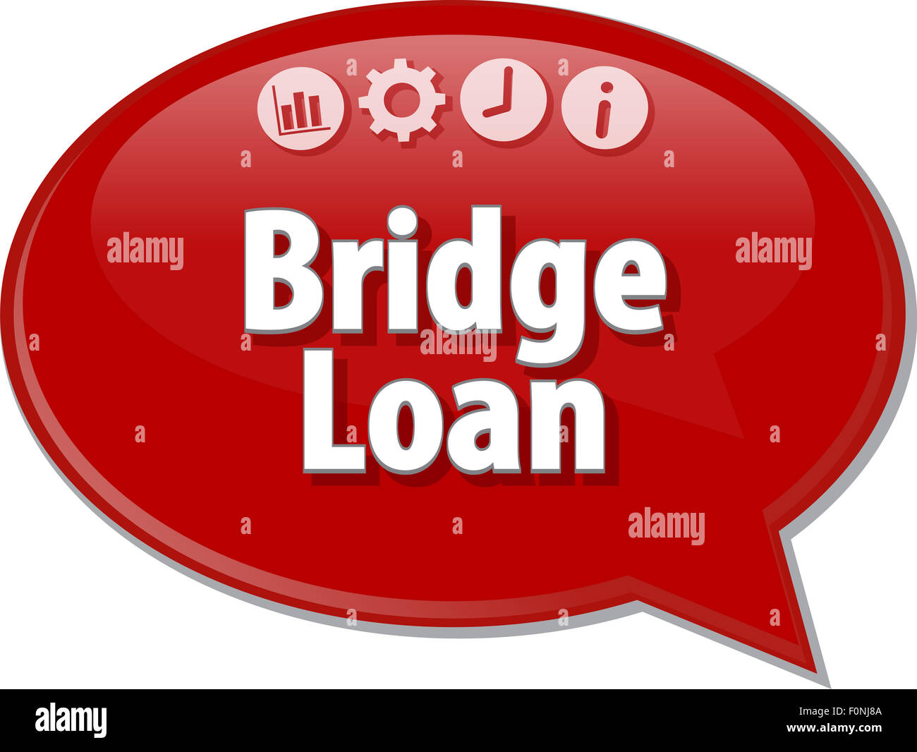 Speech bubble dialog illustration of business term saying Bridge Loan ...