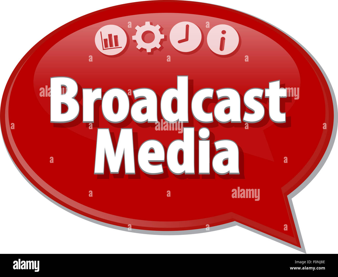 Speech bubble dialog illustration of business term saying Broadcast ...