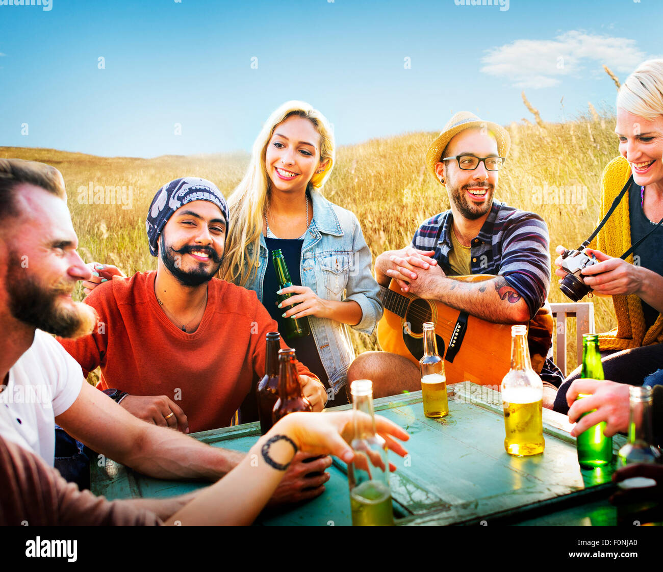 Diverse People Friends Hanging Out Drinking Concept Stock Photo - Alamy