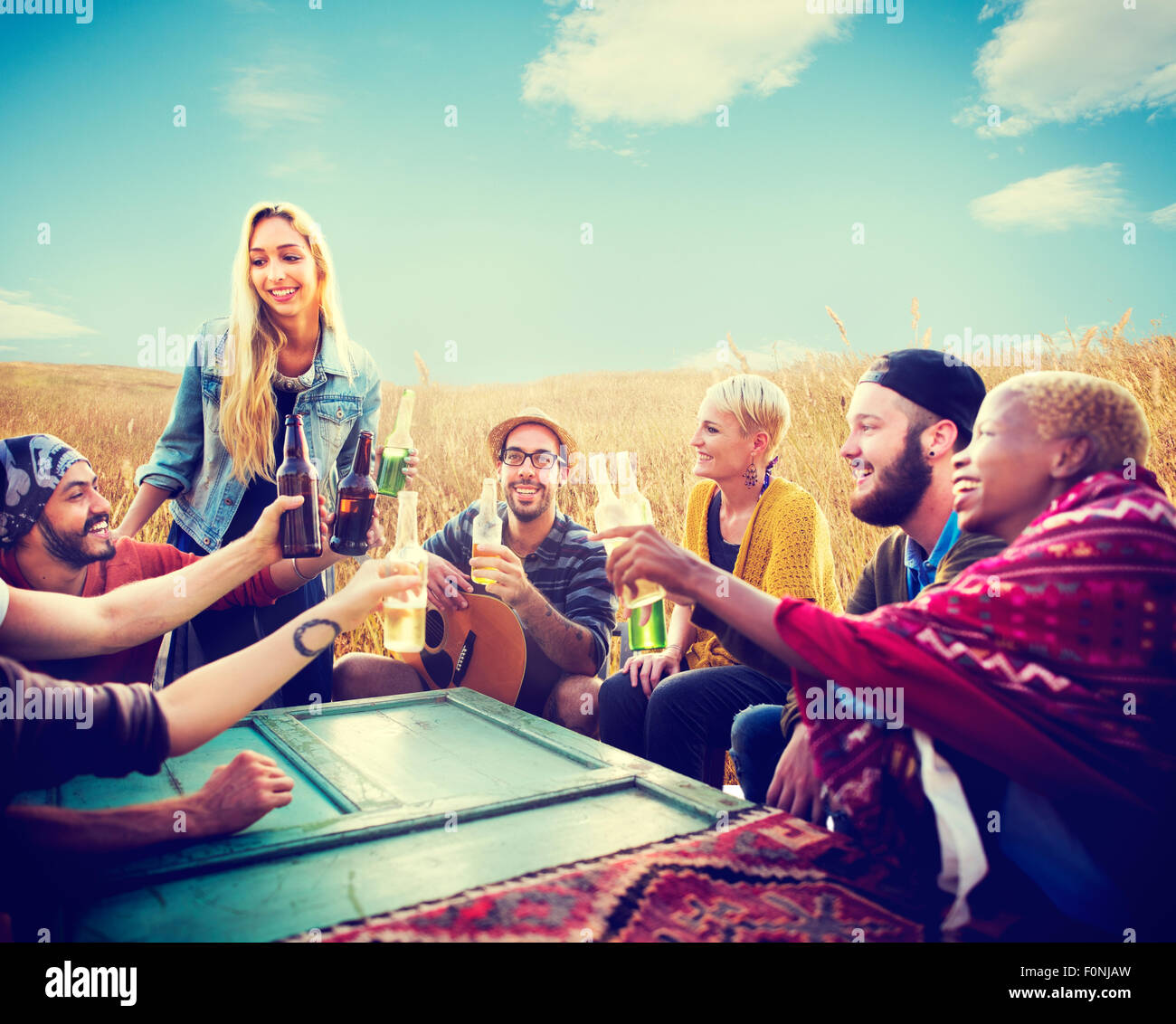Diverse People Friends Hanging Out Happiness Concept Stock Photo - Alamy