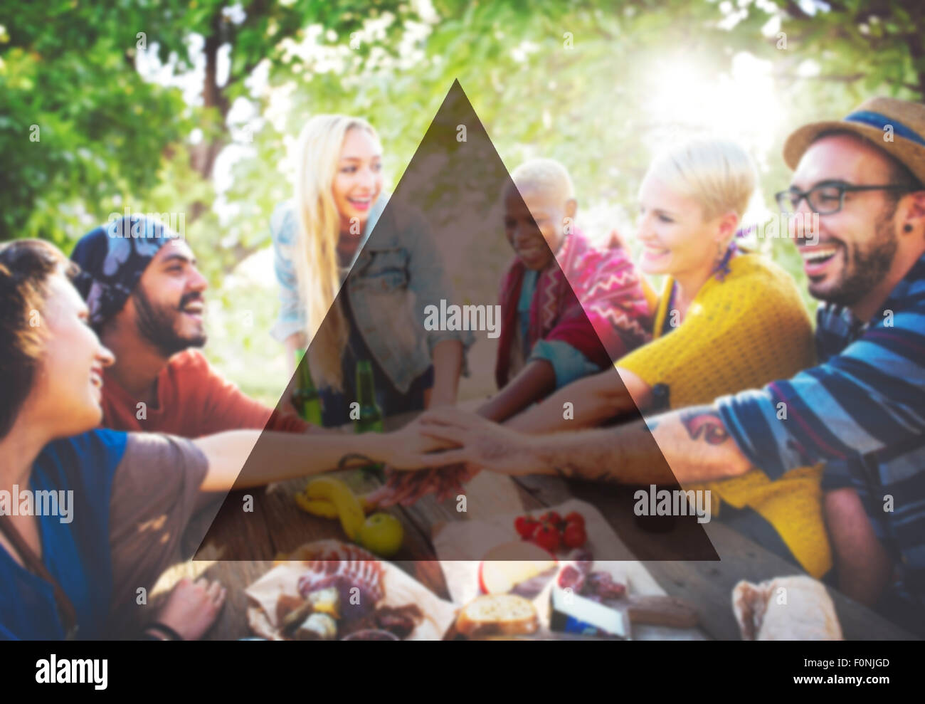 Summer Togetherness Friendship Triangle Copy Space Concept Stock Photo ...