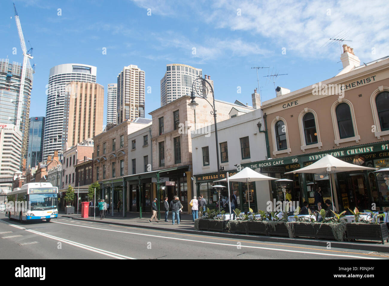 The Rocks area of Sydney city centre along george street,new south ...